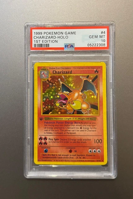 PSA GEM MT 10 - 1999 Pokémon 1st Edition HOLO Charizard (Toy Card) £19. ...