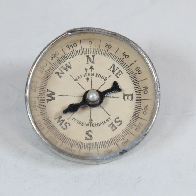 VINTAGE POCKET COMPASS Western Zone made in Germany 20th century #17 £ ...