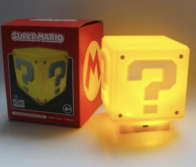 SUPER MARIO BROS Question Mark Block Night Light up Lamp Nintendo Bros ...