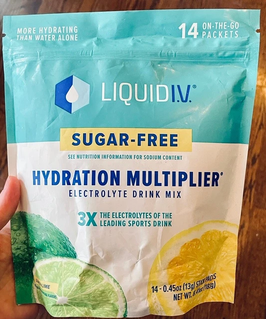 14 LIQUID I.V. Sugar-Free Hydration Multiplier Lemon Lime Sticks 06/25 ...