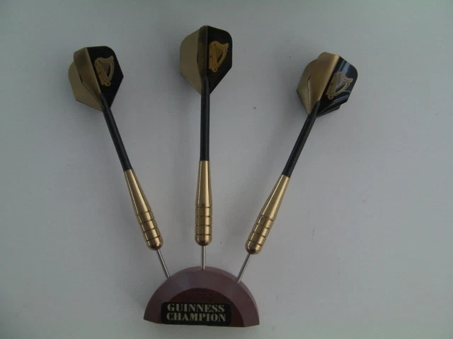 VINTAGE GUINNESS SET Of Golden Darts With Stand And Box £5.45 - PicClick UK