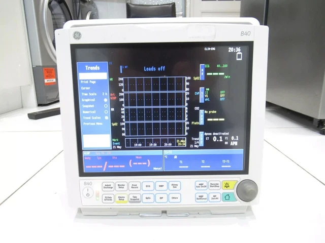 GE B40 PROCARE E-Minic Gas Module Anesthesia Nibp Spo2 Ecg/Ekg Patient ...