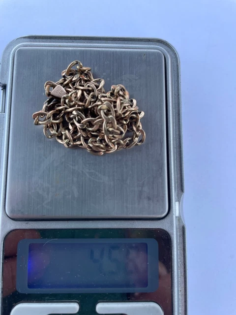SCRAP 9CT GOLD Curb Chain 4.57g £125.52 - PicClick UK