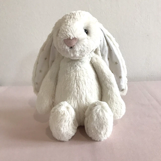 JELLYCAT - BASHFUL Twinkle Bunny - Soft Cream Rabbit / Silver Star Ears ...