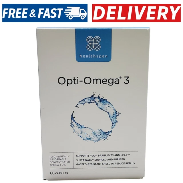 HEALTHSPAN OPTI-OMEGA 3 Vitamins, 60 Capsules (09/2026) £12.95 ...
