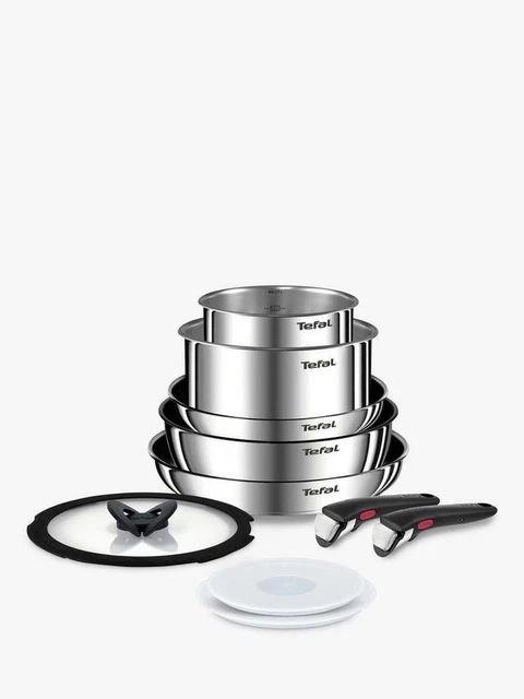 TEFAL INGENIO EMOTION 10-Piece Stainless Steel Induction Pot Pan Set £156.72 - PicClick UK