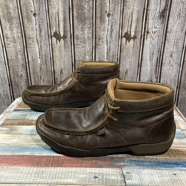 JUSTIN BOOTS CHUKKA 232 Brown Leather Lace Up Size 9.5 men’s £22.04 ...