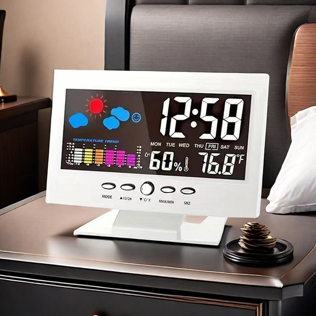 MULTI-FUNCTIONAL WEATHER STATION Clock Thermometer Hygrometer Calendar ...