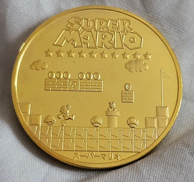 SUPER MARIO GOLD Coin Computer Games Bros Movie Boy PS5 Old 80s Retro ...