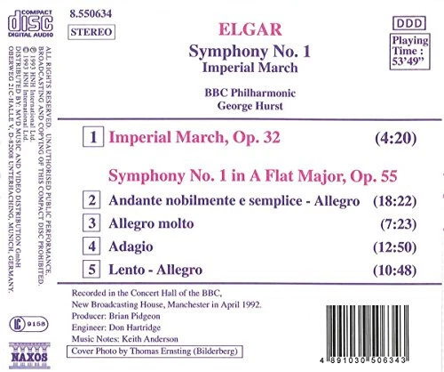 ELGAR IMPERIAL MARCH Op.32 / Symphony No.1. (Bbc Philharmonic/ George Hurst) EUR 20,96 - PicClick FR