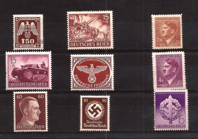 NAZI GERMANY THIRD Reich WW2 postage stamps panzer Hitler eagle ...