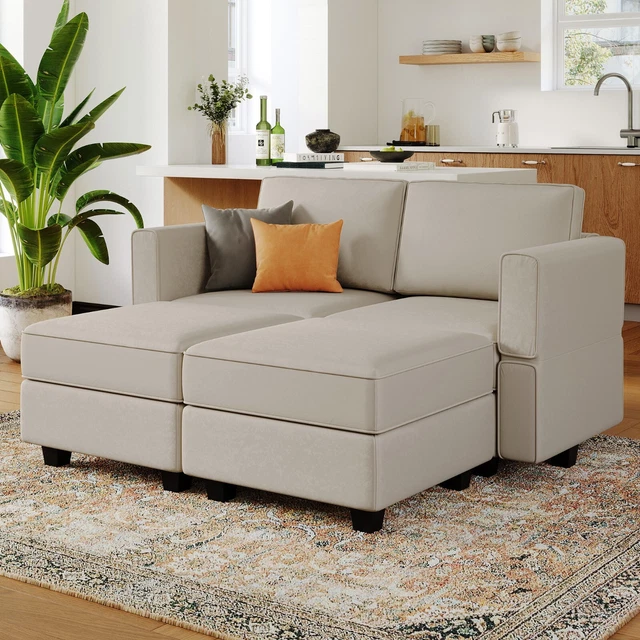 BELFFIN MODULAR SECTIONAL Sofa with Storage Oversized Couch Bed Velvet ...