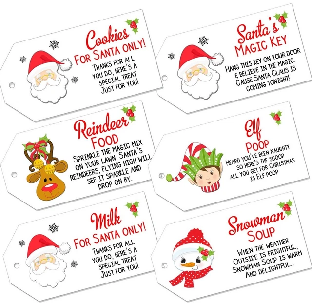 SANTAS KEY MAGIC Reindeer Food Christmas Labels Tags Snowman Soup ...