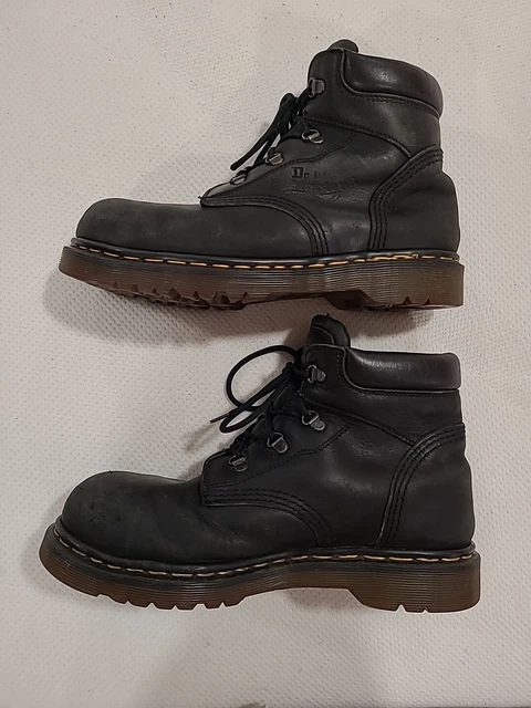 MENS USED BLACK Dr Martens Steel Toe Ankle Work Boots Size 8 US £22.69 ...