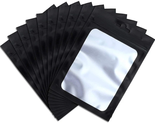Gripseal Zipper Lock Bags Clear Black - 50 Or 100 Pack, Smell-Proof ...