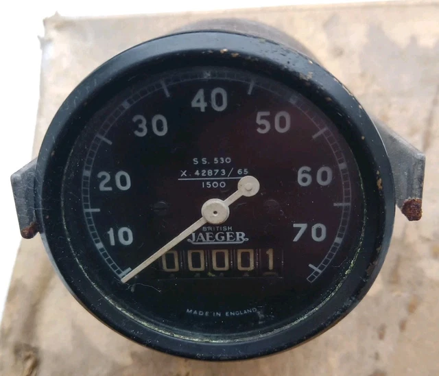 NOS - VETERAN Series 1 Land Rover 1948 - 58 British Jaeger Speedometer ...