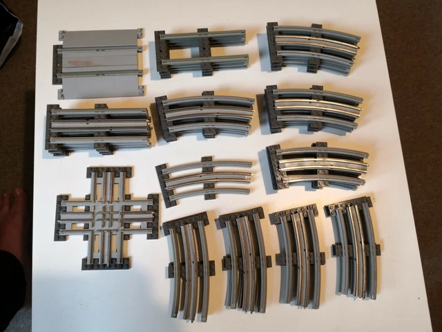 VINTAGE LEGO 12V tracks vintage lego train crossing curves straights ...