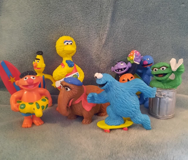 8 VINTAGE APPLAUSE Sesame Street PVC Figures Bert Ernie Grover Bird ...