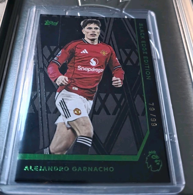 TOPPS PREMIER LEAGUE 2026 Alejandro Garnacho Black Edge Edition 79/99 ...