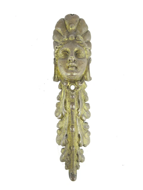 VIEILLE SCULPTURE FRISE Bronze D'Or Dorée Visage Féminin Bas-Relief CH28 EUR 61,06 - PicClick FR