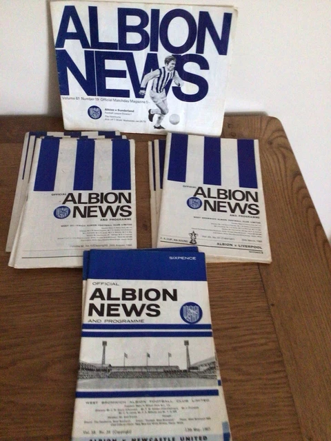 WEST BROMWICH ALBION 1960s Vintage Programmes Set of 13 £6.52 - PicClick UK