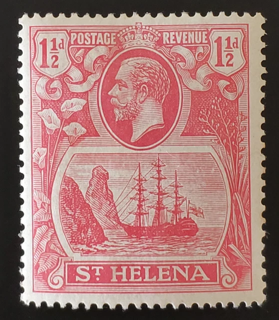 ST. HELENA. GV ERROR! 1 1/2d with "TORN FLAG" flaw. 1922-37 SG99b. Fine ...
