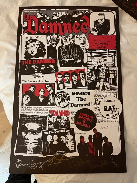 THE DAMNED SIGNED Reunion Lithograph Tour Poster London 2 2022 Punk ...