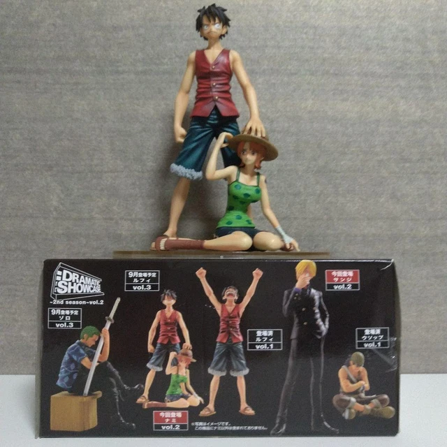 LOT ONE PIECE Figurine Luffy Nami DRAMATIC SHOWCASE 2ème saison Bandai ...