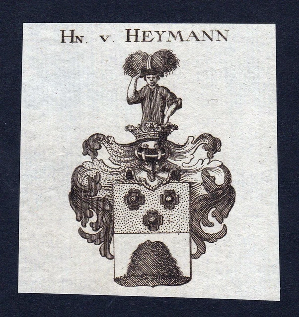 CA. 1820 HEYMANN Wappen Adel coat of arms Kupferstich antique print ...