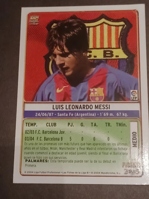 617+ LIONEL MESSI Rookie Card Las Fichas De La Liga 2004-2005 Mundicromo EUR 250,00 - PicClick FR