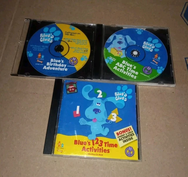 BLUE'S CLUES WINDOWS/MAC CD ROM Mixed Lot 123 Time Activities ABC Time ...