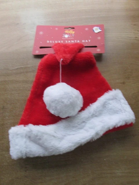 QUALITY SANTA FATHER Christmas St Nicholas Hat Red With White Trim And ...