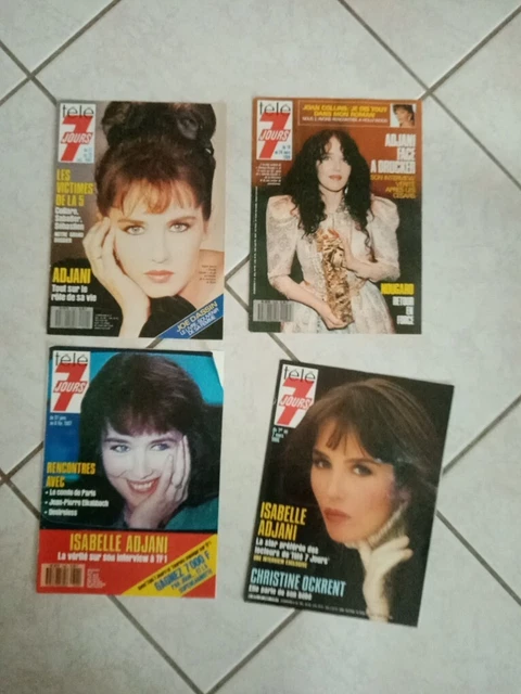TÉLÉ 7 JOURS lot 4 couvertures Isabelle adjani magazine tv television 1985/1989 EUR 9,99 ...