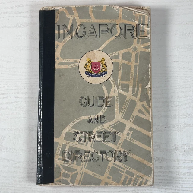 1961 SINGAPORE GUIDE and Street Directory with Sectional Maps & Fold ...