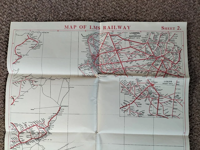 MAP OF LMS Railway North East England £25.00 - PicClick UK