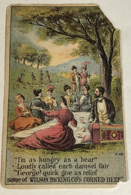 WILSON PACKING CO Corned Beef Victorian Trade Card VTC1 $7.82 - PicClick CA