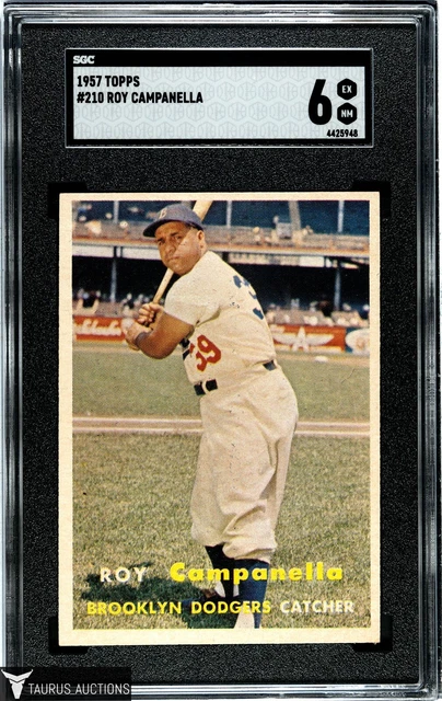 1957 TOPPS #210 Brooklyn Dodgers HOF Roy Campanella Carta Baseball SGC ...