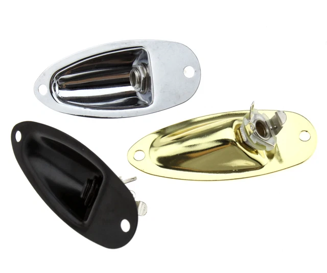 JACK PLATE SOCKET For Fender Strat & Stratocaster Type Guitar Black ...