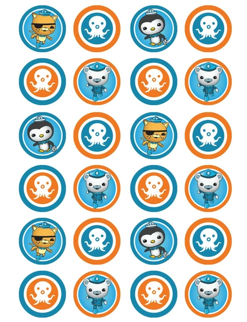 24X OCTONAUTS CUPCAKE Toppers decorations edible ICING 4cm EUR 14,66 ...