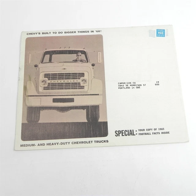 VINTAGE 1966 CHEVROLET Chevy Trucks Dealership Sales Brochure ...