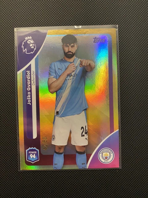 TOPPS PREMIER LEAGUE 2025/26 - Josko Gvardiol 42/50 - Man City £9.99 ...