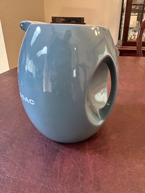 VINTAGE ‘60’S BOAC AIRLINE WADE CERAMIC BAR WATER JUG PITCHER BLUE/GREY ...