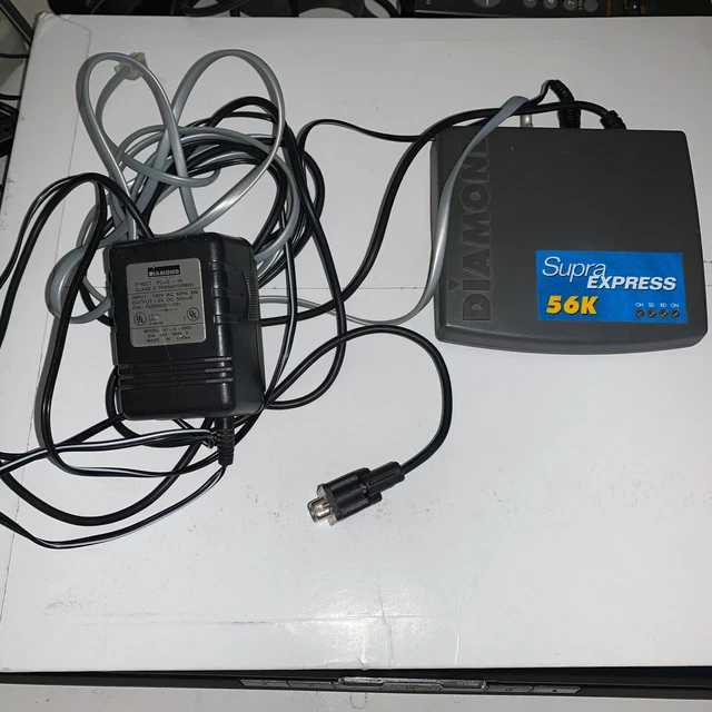 DIAMOND SUPRA EXPRESS 56k Modem ITU Standard/Powers On, With All Cables ...
