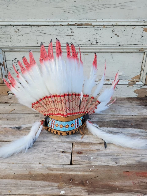 AMERICAN CHIEF INDIAN Native Hat Feather Headdress Men head £14.99 ...