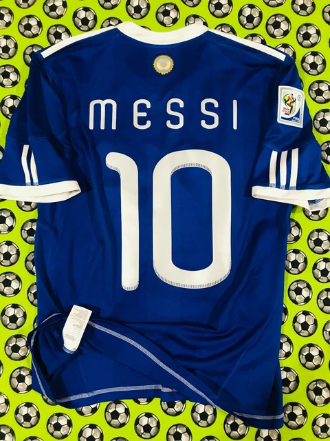 RARE ADIDAS ARGENTINA Away Soccer Football Jersey World Cup 2010 Lionel ...