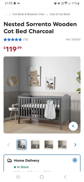 NESTED SORRENTO COT Bed With Optional Mattress From Smyths. £70.00 ...