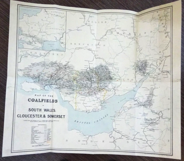 MAP OF THE Coalfields of South Wales , Gloucester & Somerset + All ...
