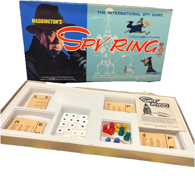 VINTAGE 1965 SPY Ring Board Game Waddingtons Complete VGC Made in ...