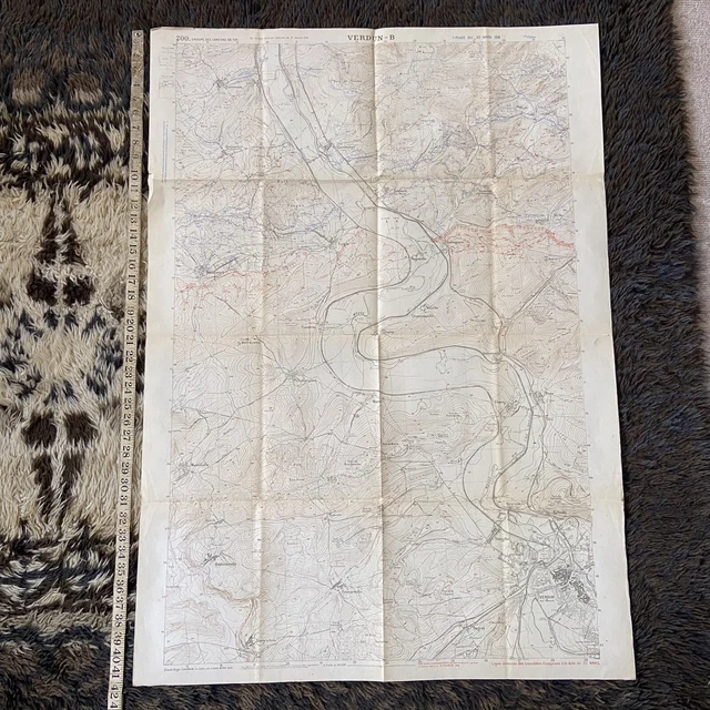 VERY RARE ORIGINAL WW1 First World War Trench Field Map VERDUN March ...