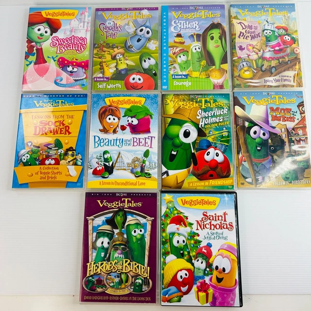 X10 VEGGIETALES DVD Lot Kids Christian Values Bible Stories Region 0 ...
